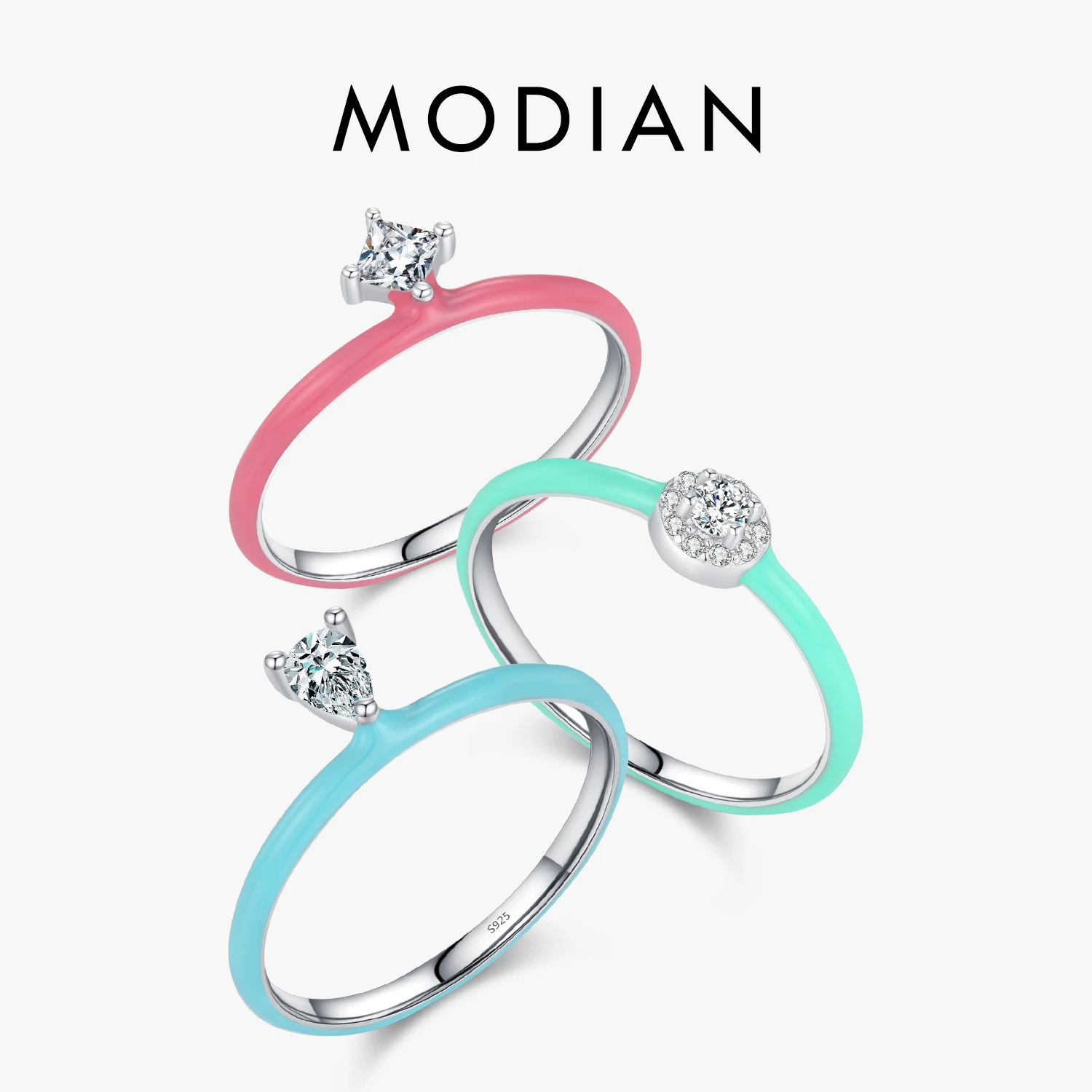 MODIAN-925-Sterling-Silver-Colorful-Enamel-Rings-Stackable-Trendy-Finger-Ring-For-Women-Jewelry ...