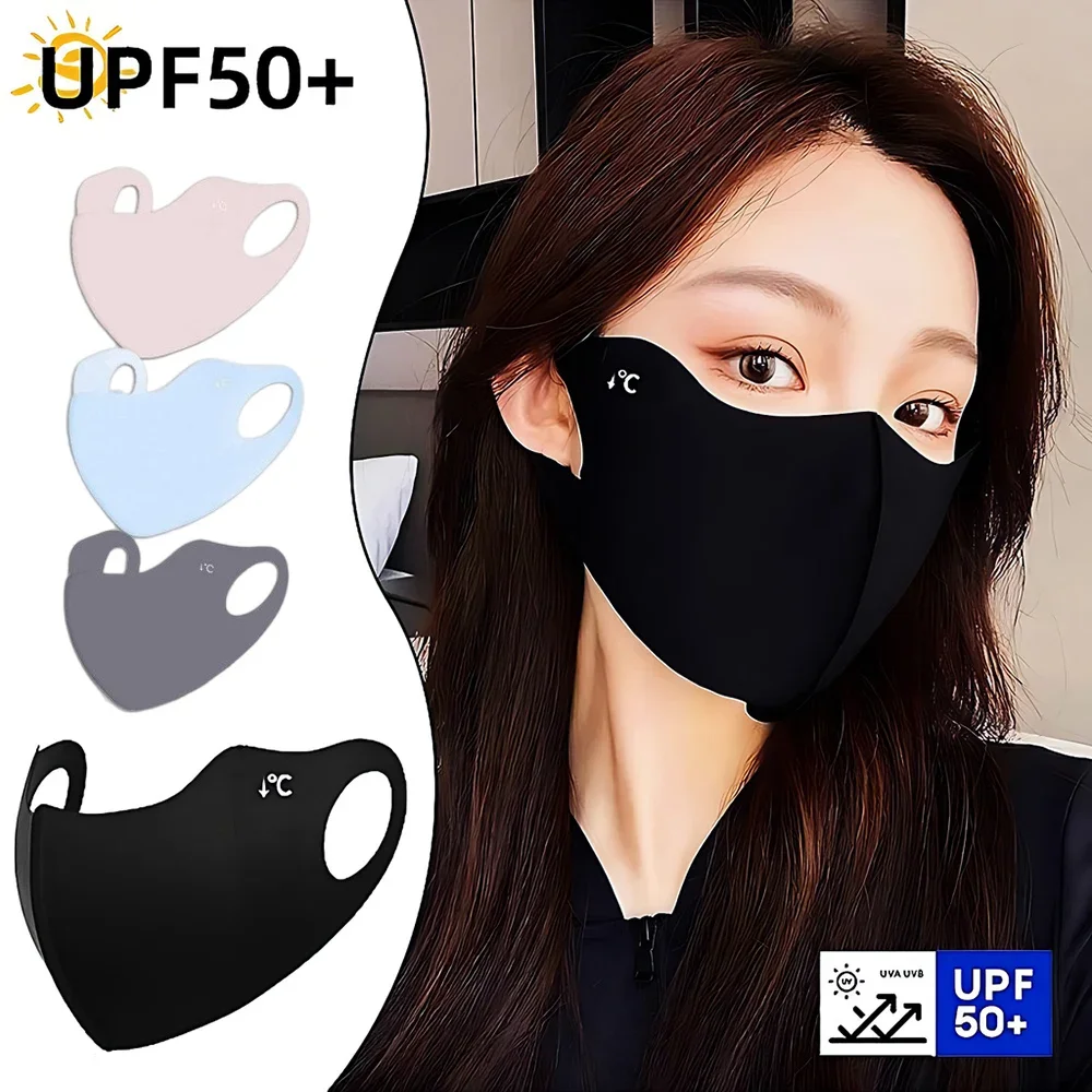 Summer UV Protection Mask Women Cooling Ice Silk Breathable Thin ...