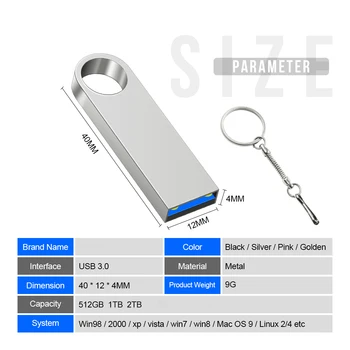 Super Usb 3.0 2TB Metal Pen Drive 1TB Cle Usb Flash Drives 512G ...