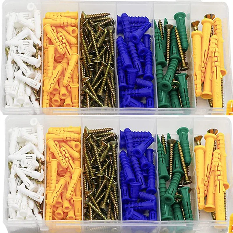 232PCS-Plastic-Self-Drilling-Ribbed-Drywall-and-Wall-Anchors-with ...