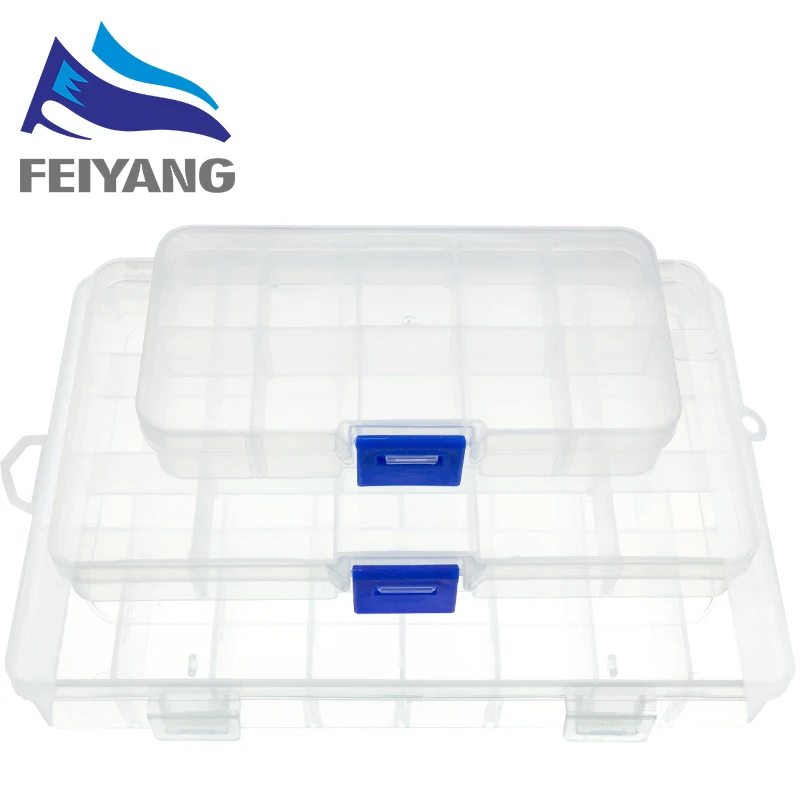 10-Grid-can-be-remov-transparent-plastic-small-box-kit-storage-box ...
