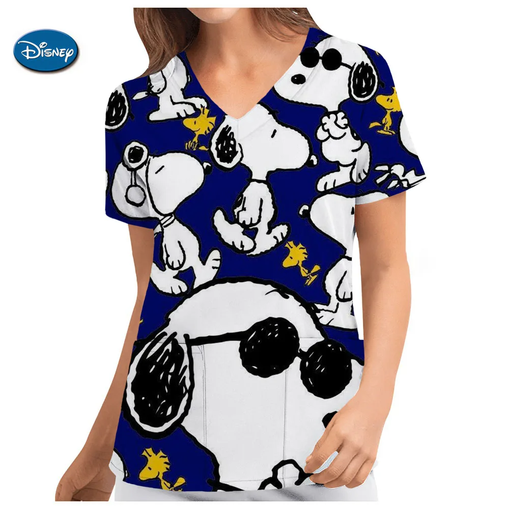 Camiseta de Snoopy de Estados Unidos para mujer, uniformes de trabajo ...