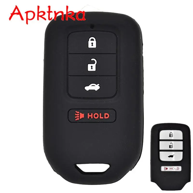 4-Button-Silicone-Car-Remote-Key-Fob-Pocket-Cover-Case-For-Honda-Accord ...