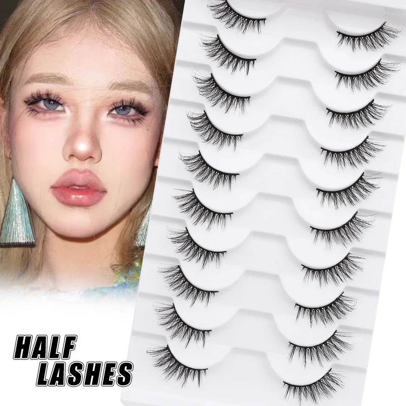 10pairs-Half-Eyelashes-Cosmetics-Natural-Lashes-Mink-Fluffy-False-Eyelashes-Female-Make-up ...