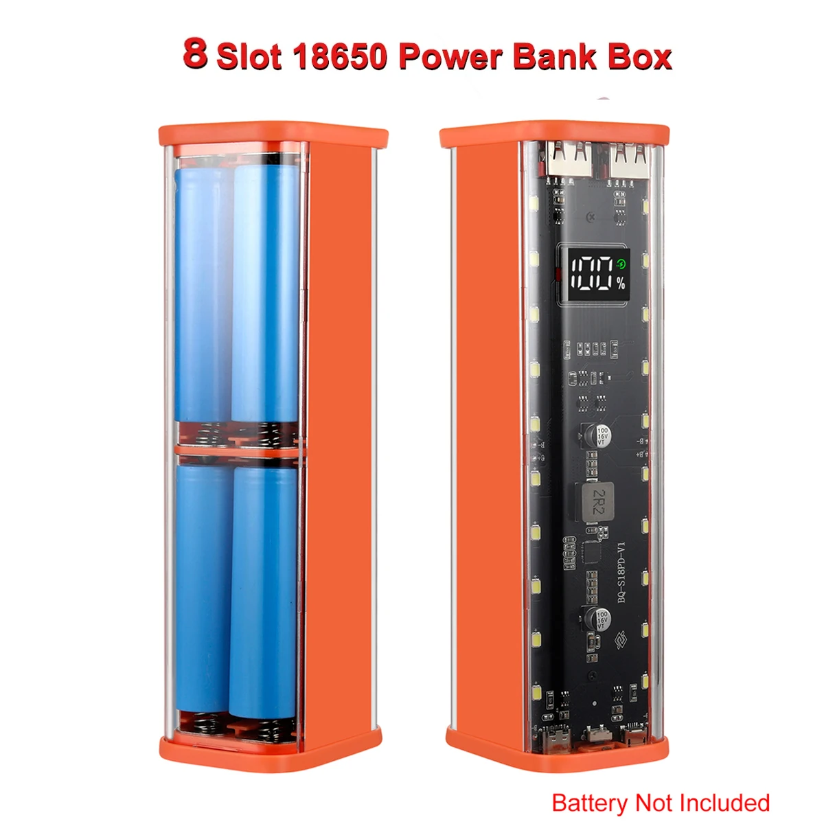 18650-Battery-Charger-Case-DIY-Power-Bank-Box-8x18650-PD22-5W-Fast ...