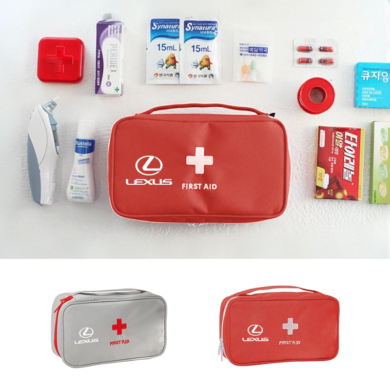 Car First Aid Kit Portable Medicine Bag Outdoor Emergency Box ...
