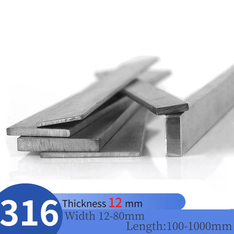 316 스테인레스 스틸 바 플레이트 로브 두께 12 mm 너비, 12mm, 20mm, 25mm, 30mm, 40mm, 50mm, 60mm, 80mm 길이, 100mm ...