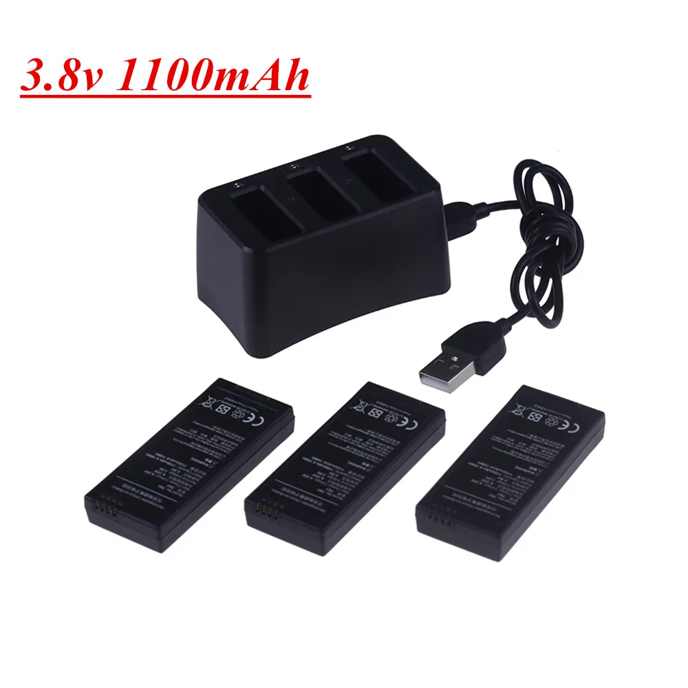 For-DJI-Tello-battery-3-8v-1100mAh-Battery-and-3-IN-1-Charger-for-dji ...