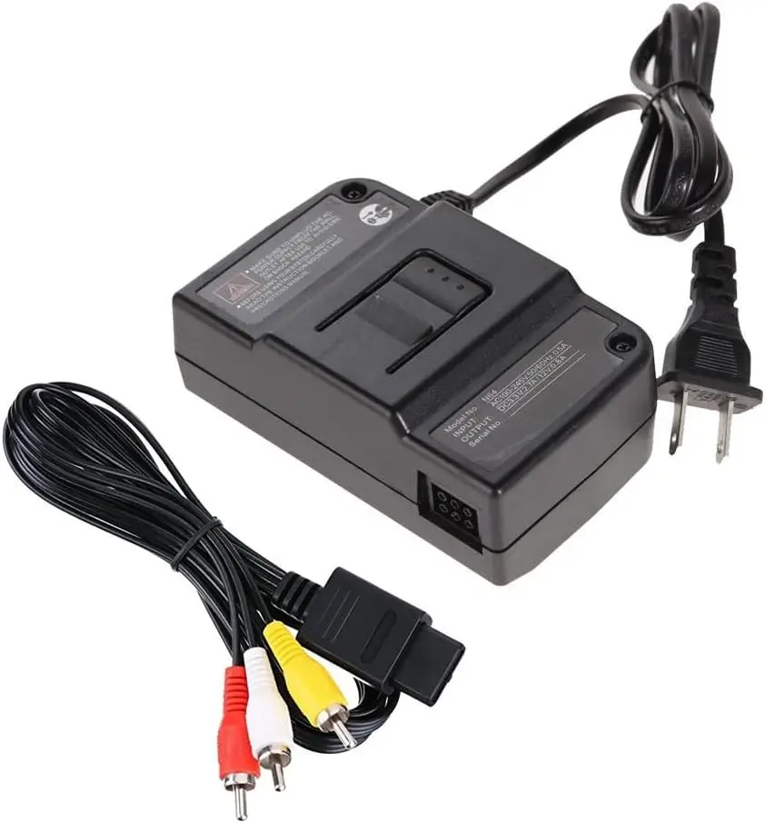 N64-Power-Supply-Replacement-AC-Adapter-Power-Supply-and-AV-Composite ...