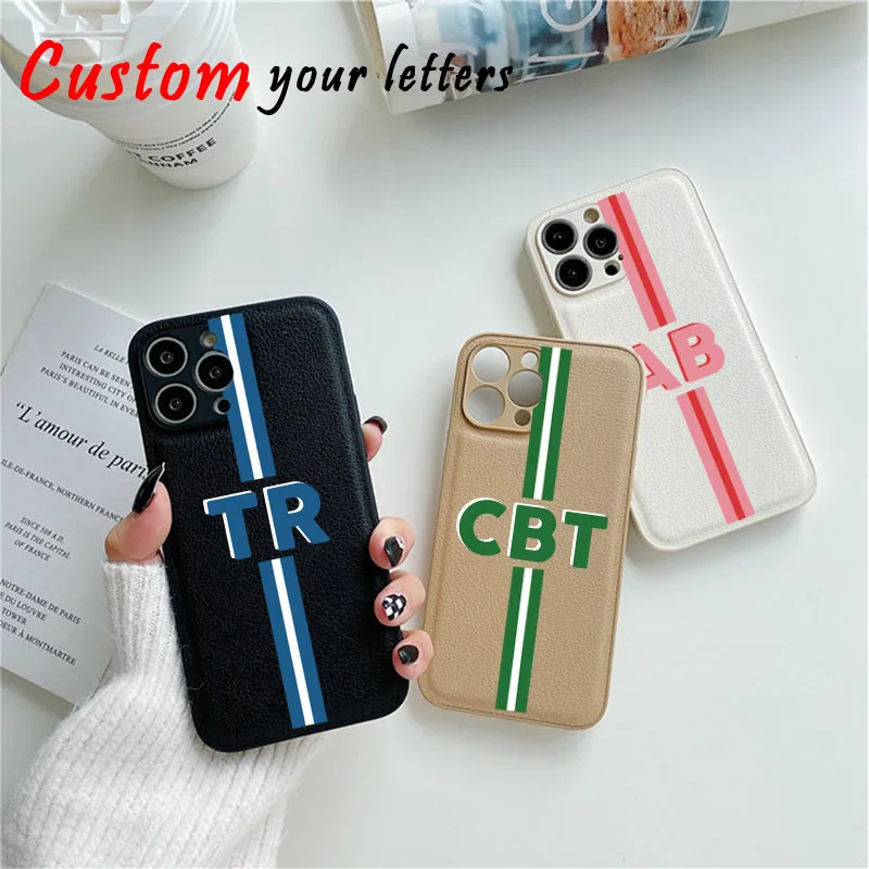 Personalisa Initial Letters Case for iphone 14 13 12 15 Pro Max Cover ...