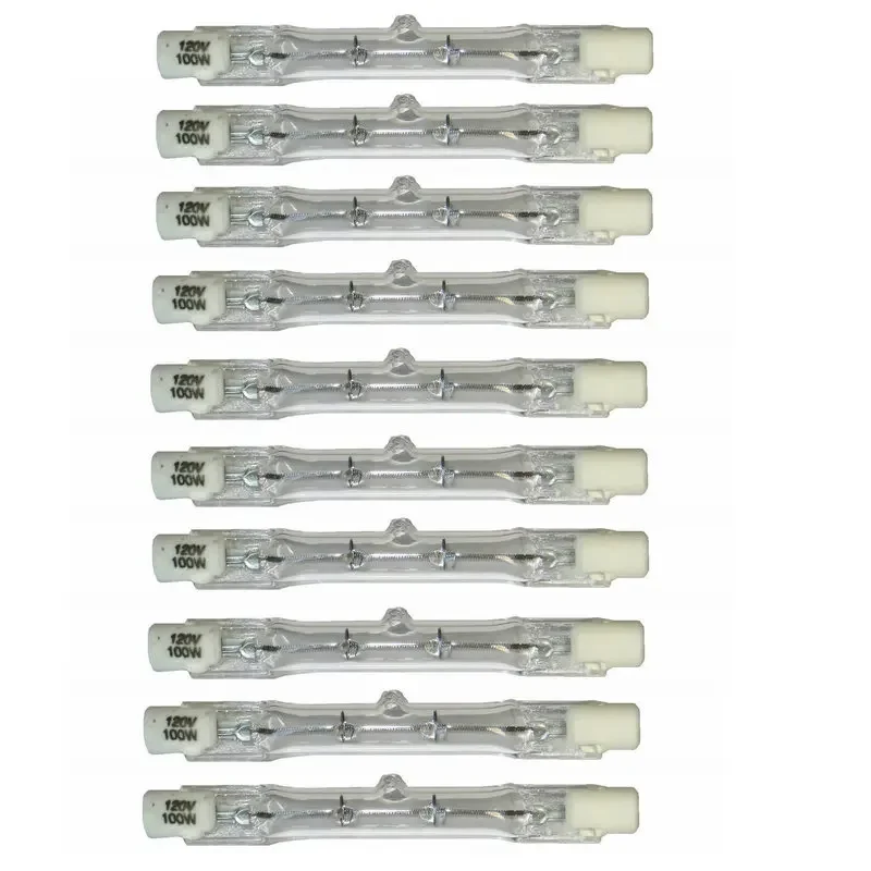 10pcs-Glass-Tube-Halogen-Light-Bulb-110-120V-100W-100-Watt-J-Type-T3 ...