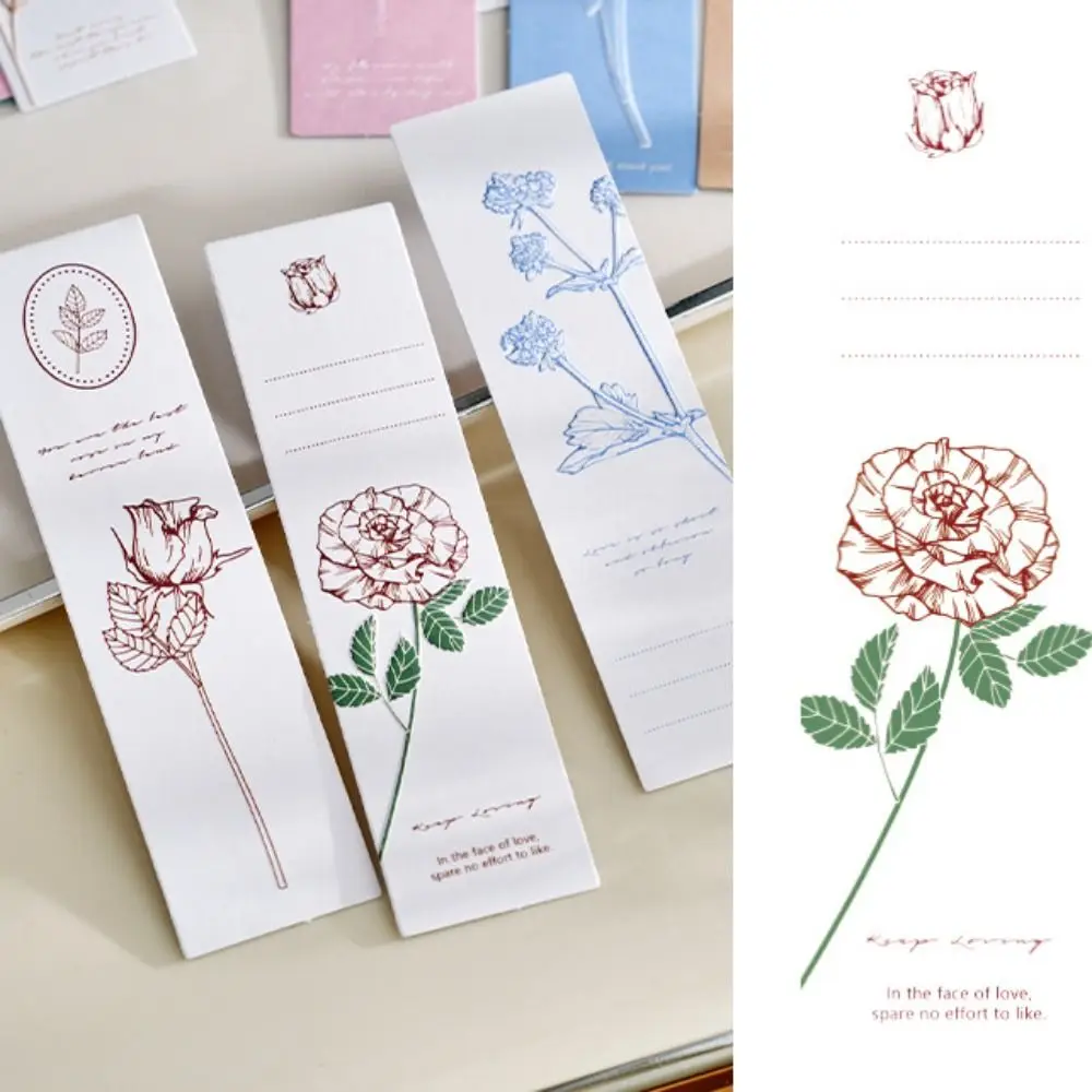 Beautiful-Flowers-Paper-Bookmark-Natural-Flower-Plant-Rectangle-Message ...