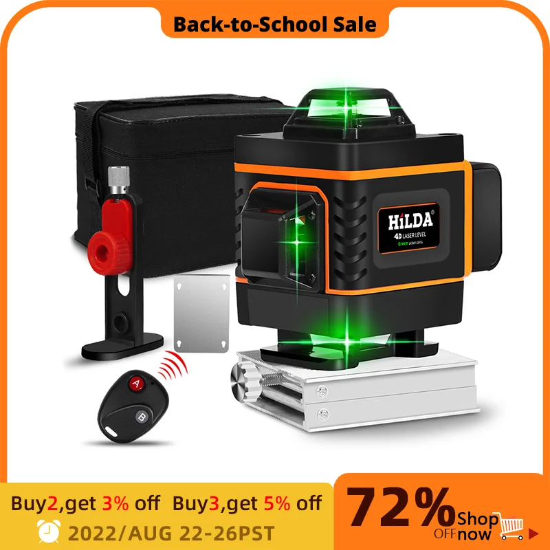 Hilda 3d/4d Laser Level Level Self-leveling 360 Horizontal And Vertical ...