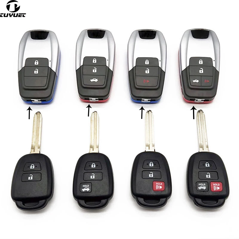 Modified-Folding-Flip-Remote-Car-Key-Shell-For-Toyota-Camry-Corolla ...