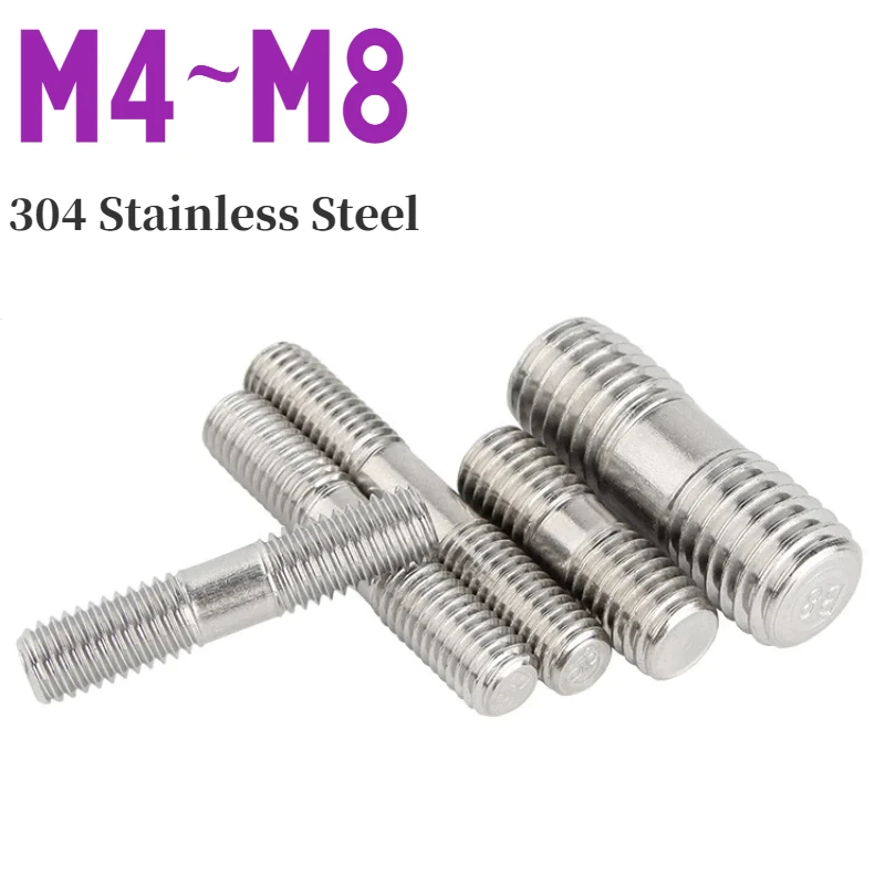 304-Stainless-Steel-Double-Head-Bolt-M3-M4-M5-M6-M8-Double-Head-Bolt ...