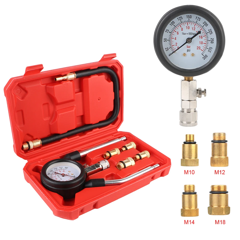 Gasoline-Engine-Compression-Meter-0-300-PSI-Pressure-Gauge-Automotive ...