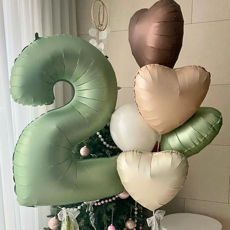40Inch-Big-Foil-Birthday-Balloons-Olive-green-yellow-Number-Balloon-0-9 ...