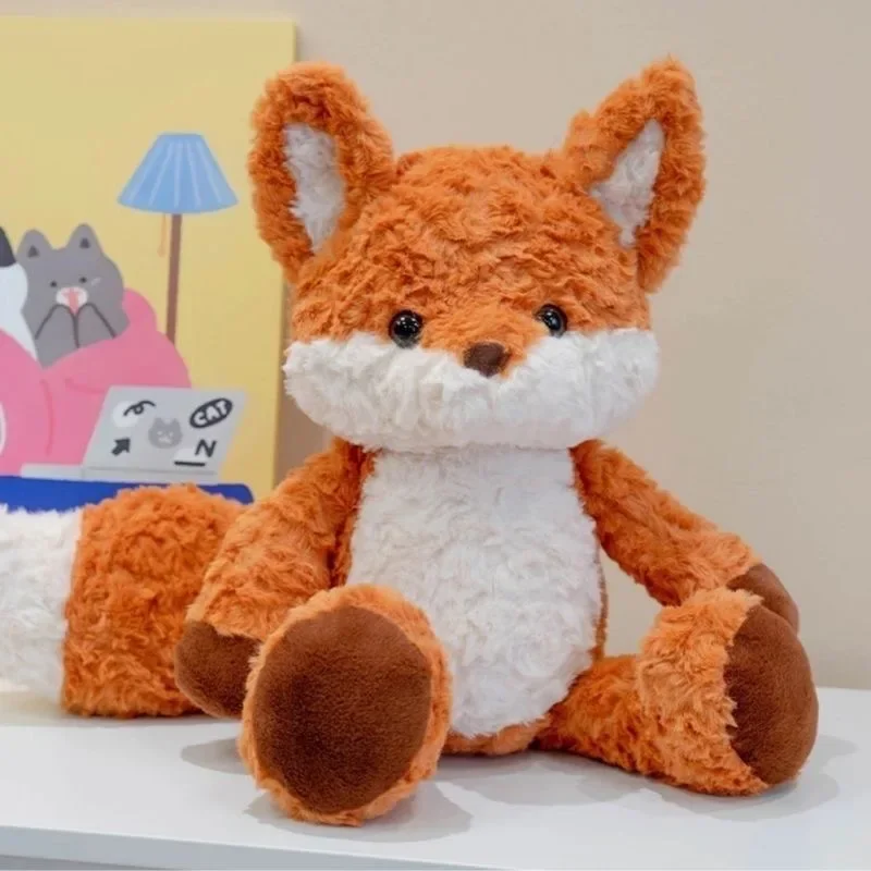 35cm Cute Fluffy Fox Lovely Plush Toy Soft Cartoon Orange Foxes Stuffed ...