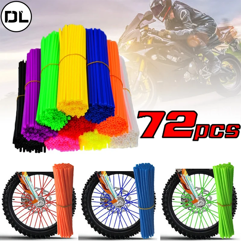72PCS-24cm-Universal-Dirt-Bike-Spoke-Covers-Motorcycle-Wheel-Rim-Spoke ...