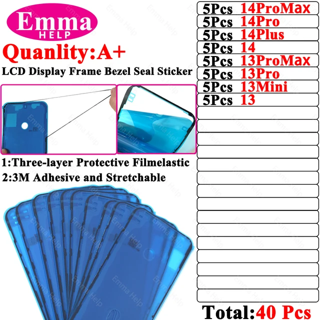 LCD Frame Screen Waterproof Sticker for iPhone 14 13 Pro Max 12 Mini 11 ...