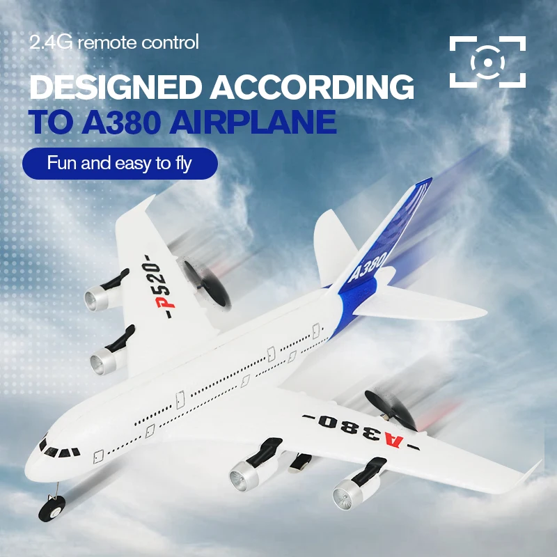 Hot Gyro Airplane Airbus A380 P520 RC Airplane Foam Toys 2.4G Fixed ...