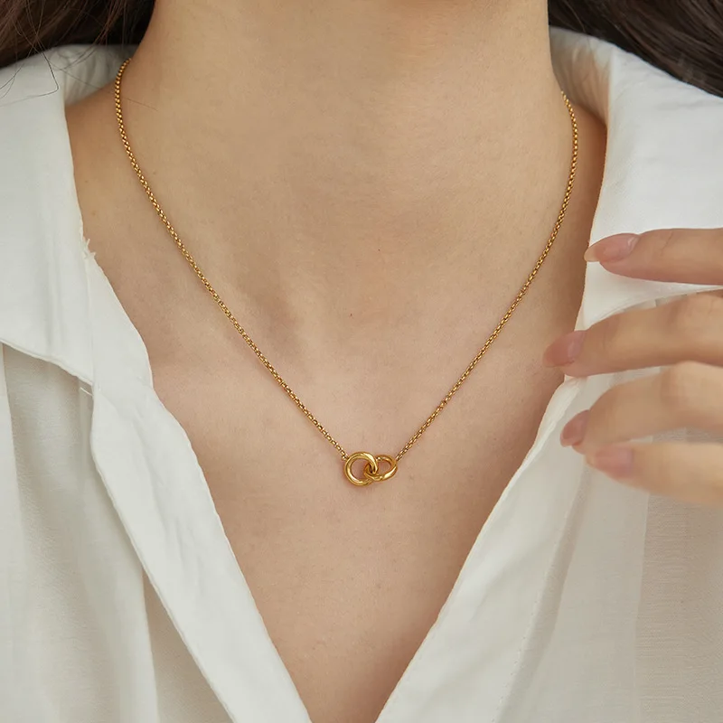 PANJBJ-925-Sterling-Silver-Geometric-Necklace-for-Women-Overlapping ...