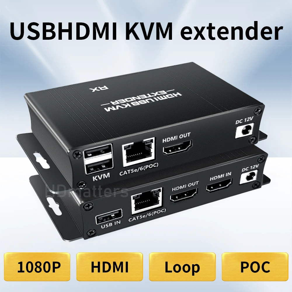 USB HDMI KVM extender splitter over Ethernet 1080P Extender HDMI USB ...
