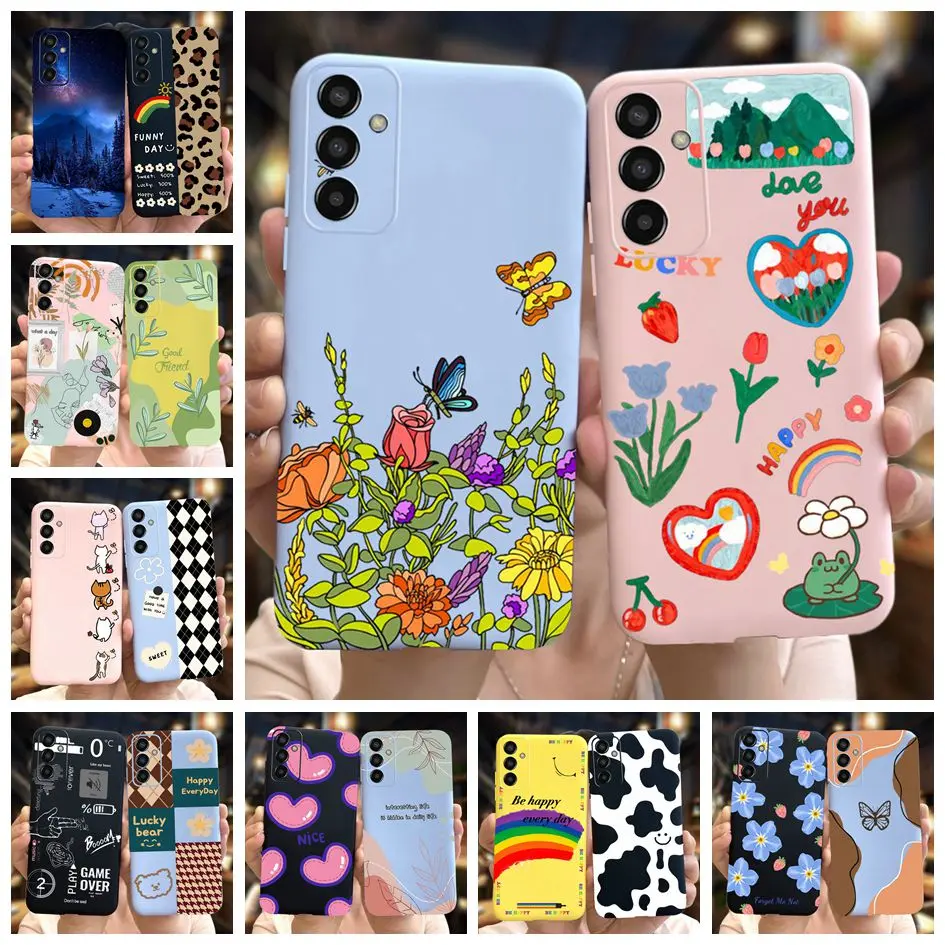 For-Samsung-Galaxy-M13-4G-Phone-Case-SM-M135F-Cute-Bumper-Flower ...