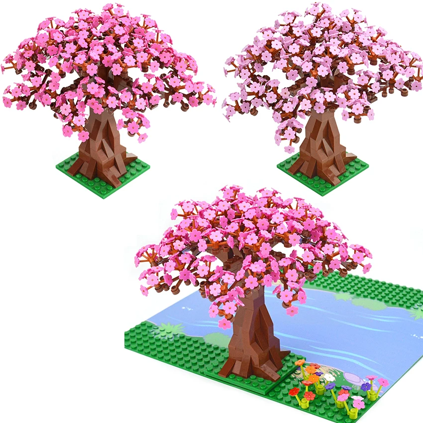 Cherry-Tree-Building-Blocks-City-Street-View-Blossom-Plant-MOC-Pink ...