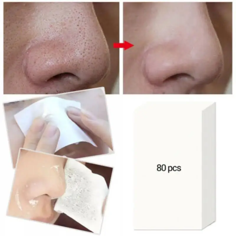 80 Pcs Blackhead Pores Black Dot Remover Papers Nose Strips Acne