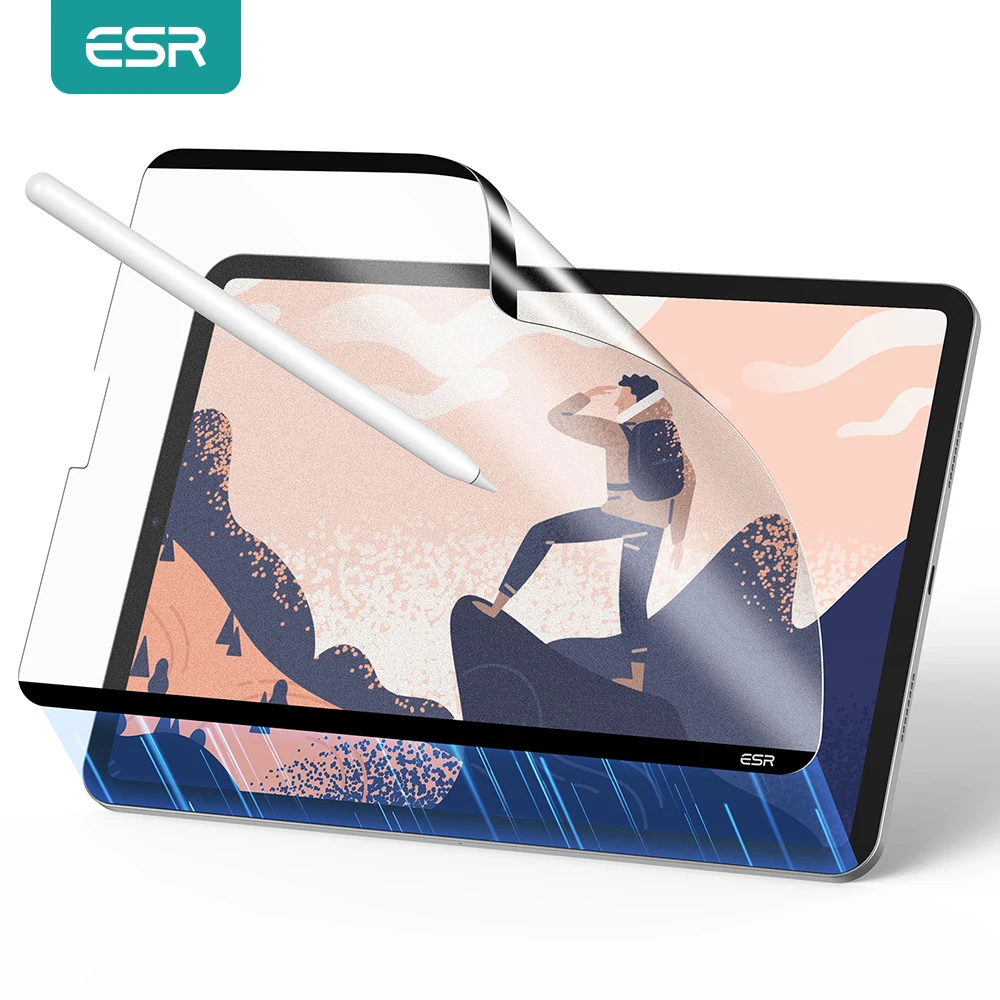 Esr protetor de tela magnética para ipad pro 11 12.9 papel sentir filme destacável para ipad 9 8 ...