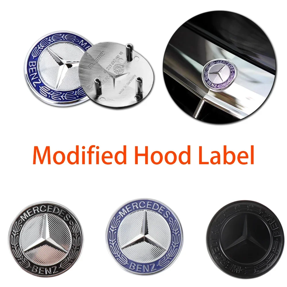 1pc-3pin-Car-ABS-Bend-Hood-Emblem-Front-Badge-Logo-Sticker-For-Mercedes ...