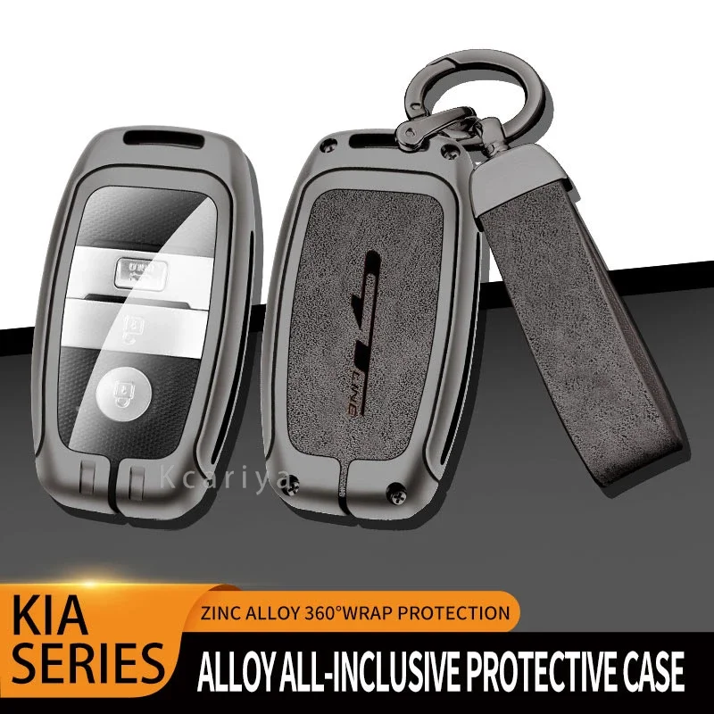 Zinc Alloy Leather Car Key Case Cover Shell Holder for Kia GT Line ...