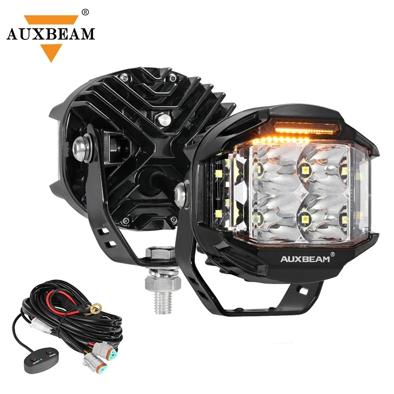 AUXBEAM-4-inch-LED-Work-Light-92W-DRL-Driving-Lamp-COMBO-BEAM-Offroad ...