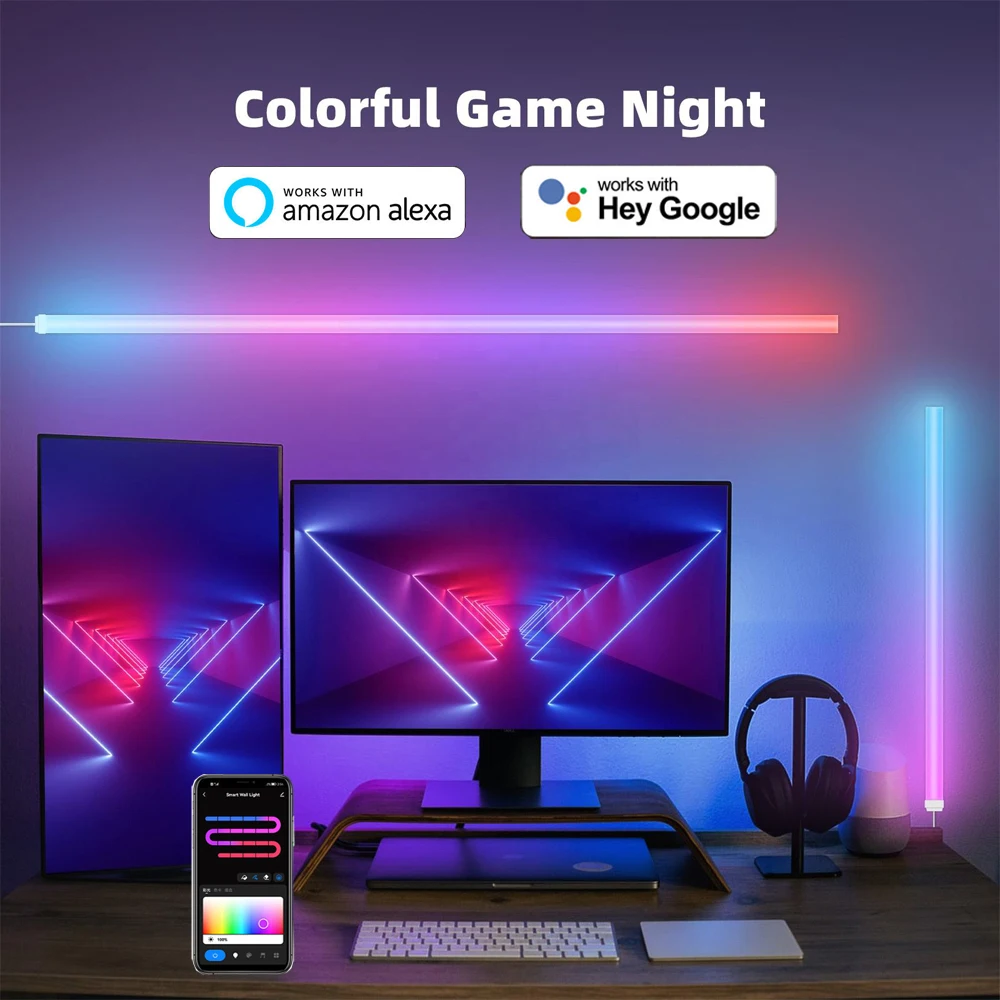 RGBIC TUYA Smart Wand Lampe Bar DIY LED Nachtlicht für Kinder Zimmer ...