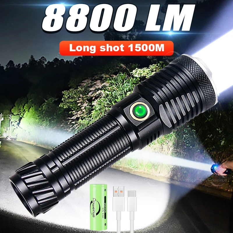 Ultra-Powerful-LED-Flashlight-USB-Rechargeable-Super-Strong-High-Power ...
