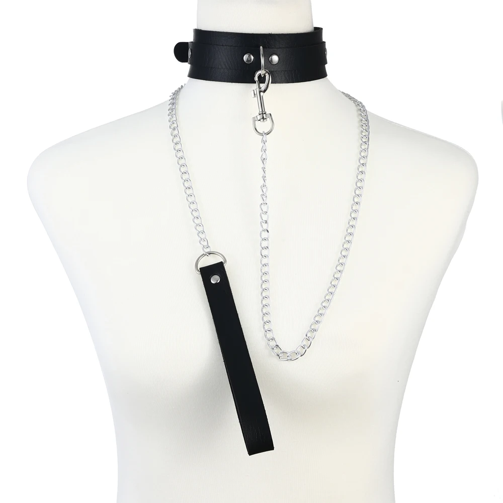 Punk-Rock-Choker-Women-Goth-Collar-for-Girl-Black-Leather-Chocker ...