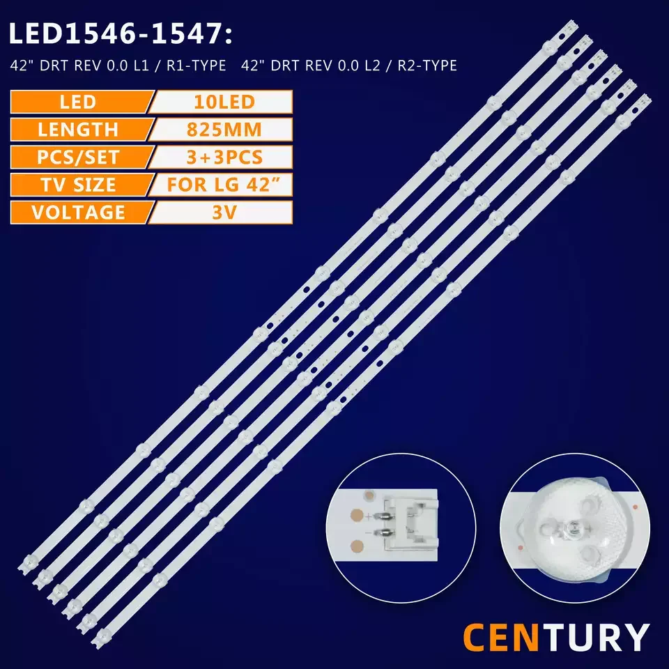 5kit LED backlight strip 42" DRT REV 0.0 L1 / R1 TYPE/42" DRT REV 0.0 ...