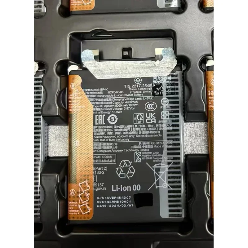 100% Original New BP4K Battery For Xiaomi Redmi Note 12 Pro / Note 12T ...