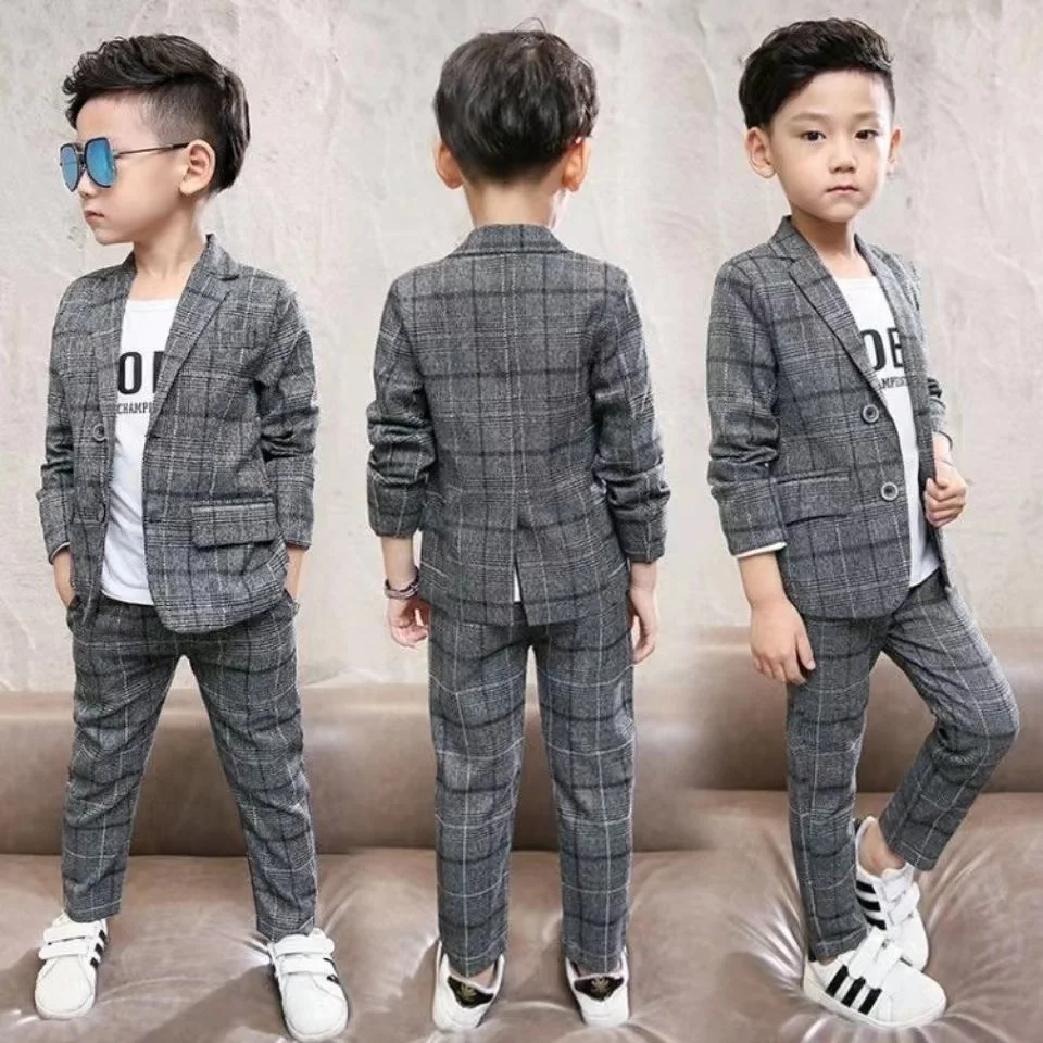 2024-New-Autumn-spring-Baby-Boys-Clothes-Set-Plaid-Gentleman-Top-Jacket ...