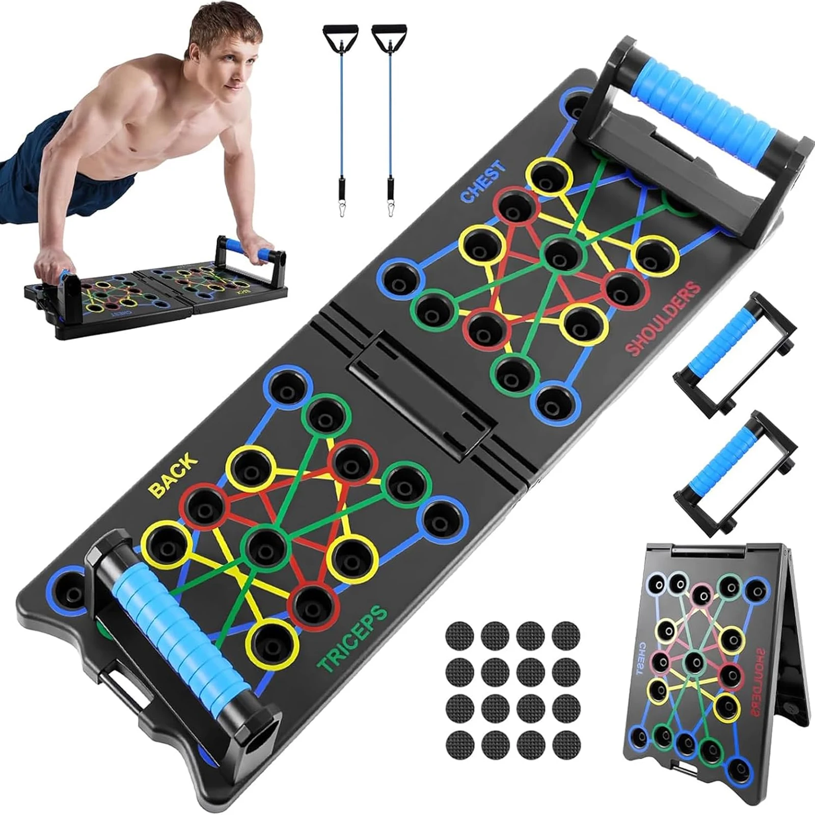 Portable Foldable Multi-Purpose Push-Up Board with Handles and ...