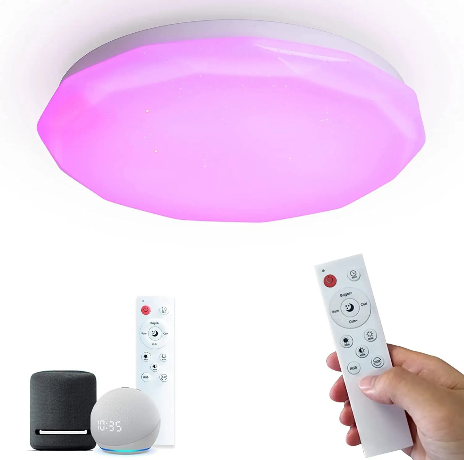 Modern-LED-Ceiling-Lights-Alexa-Google-Home-compatible-color-changing ...