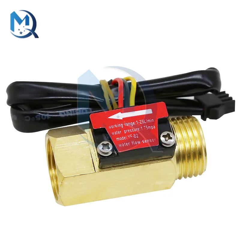 4 Points Copper Flowmeter YF-B2 Flow Meter Flow Sensor Water Flow ...