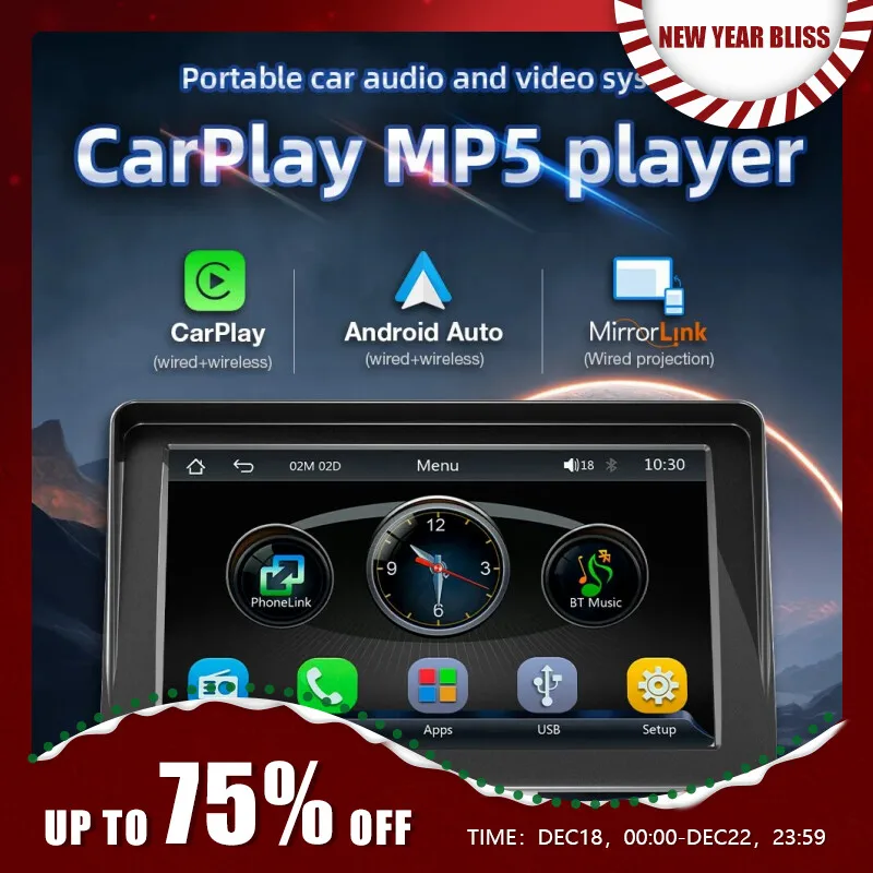 Lecteur-vid-o-de-limitation-d-autoradio-universel-Carplay-sans-fil-Android-cran-tactile ...