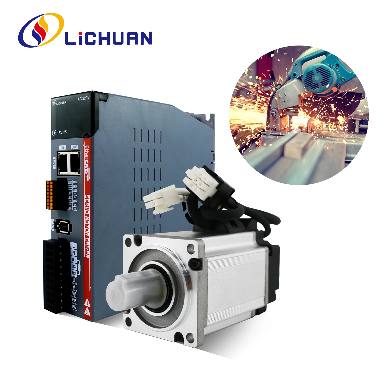 Lichuan-AC-220V-servo-motor-Ethercat-80mm-flange-750W-3000rpm-2-39nm ...