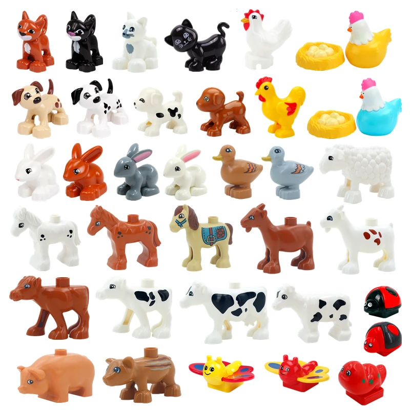 Big Size Building Blocks Animal Accessories Figures Farm Poultry ...