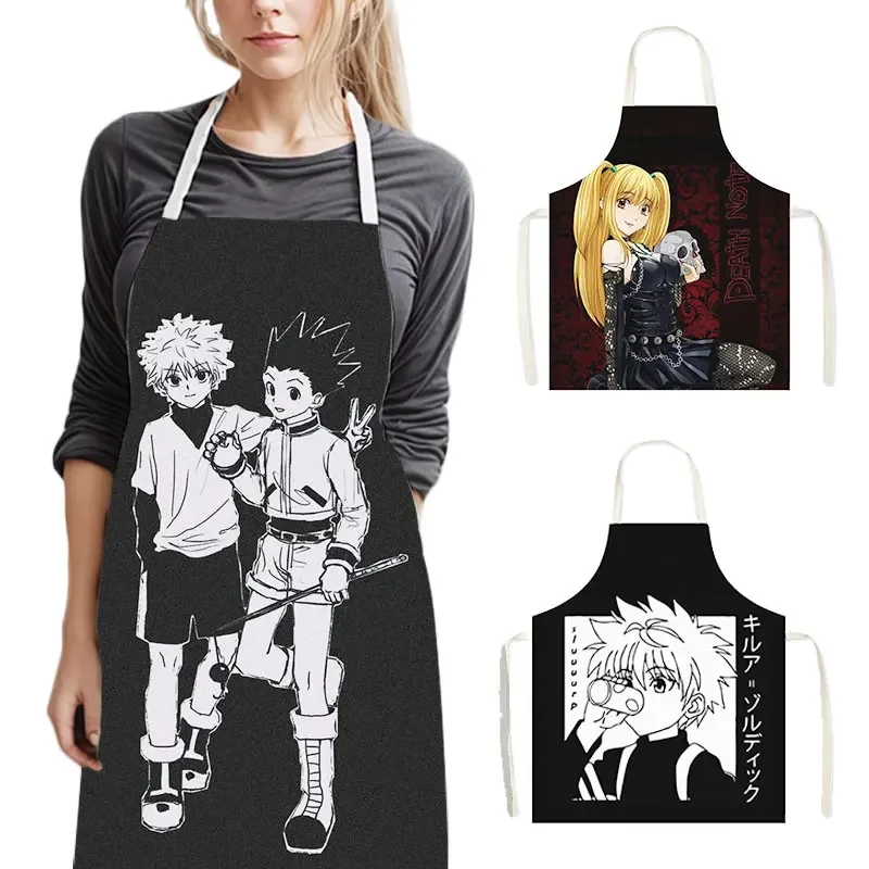 Anime-Death-Note-HUNTERxHUNTER-Kitchen-Aprons-Harajuku-Home-Cleaning ...