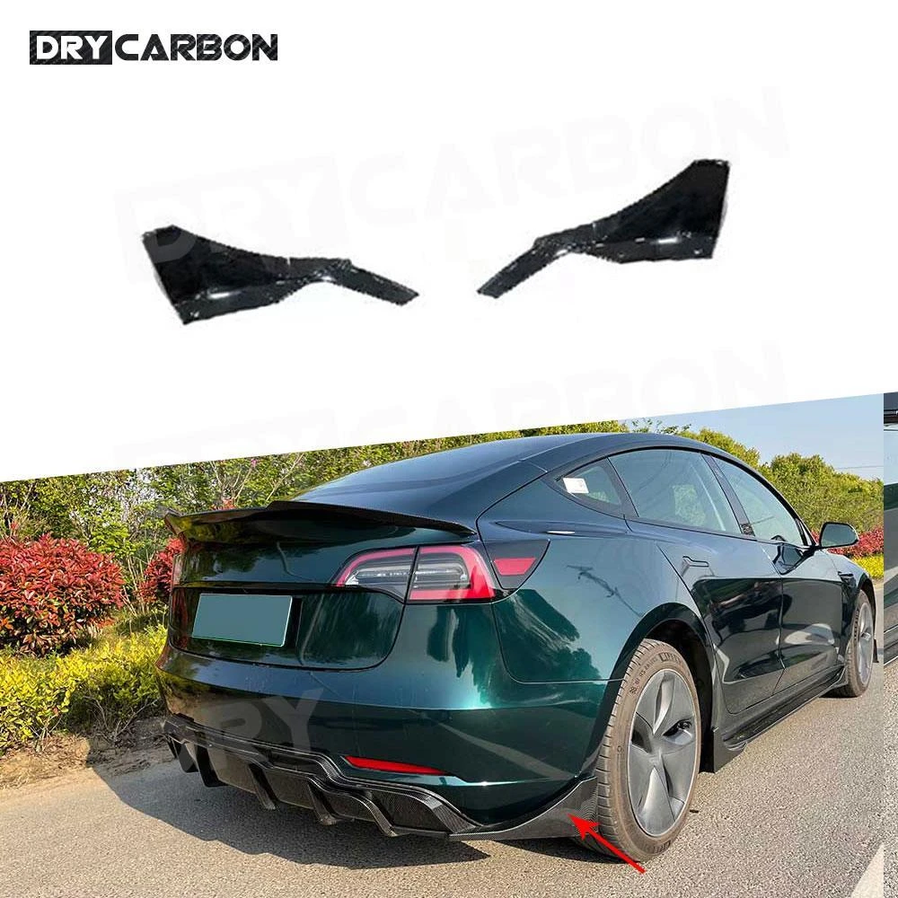 Gloss Black Rear Bumper Lip Chin Splitters Spoiler Bodykit For Tesla ...