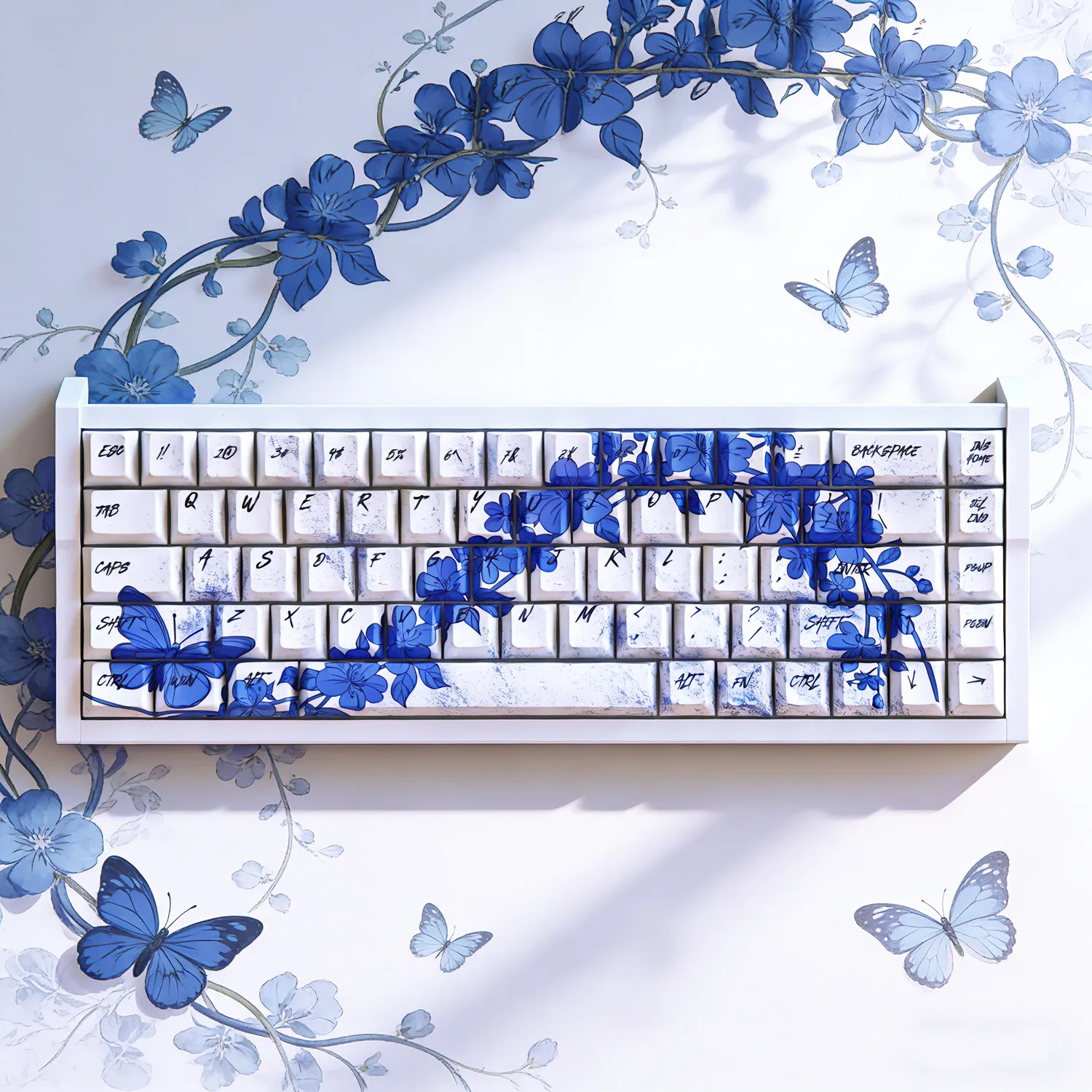 PBT Keycaps for Mechanical Keyboard Butterflies in Love with Flowers ...