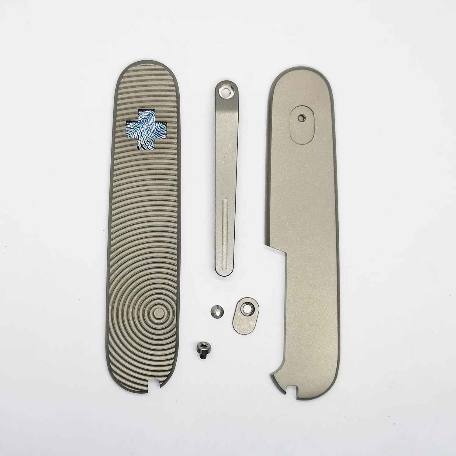 1 Pair Custom Made Ti Scales With Ti Damascus Cross Pocket Clip For ...